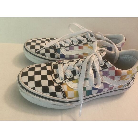 Vans | Shoes | Boys Vans Off The Wall Multicolored Checkerboard Lace Up ...